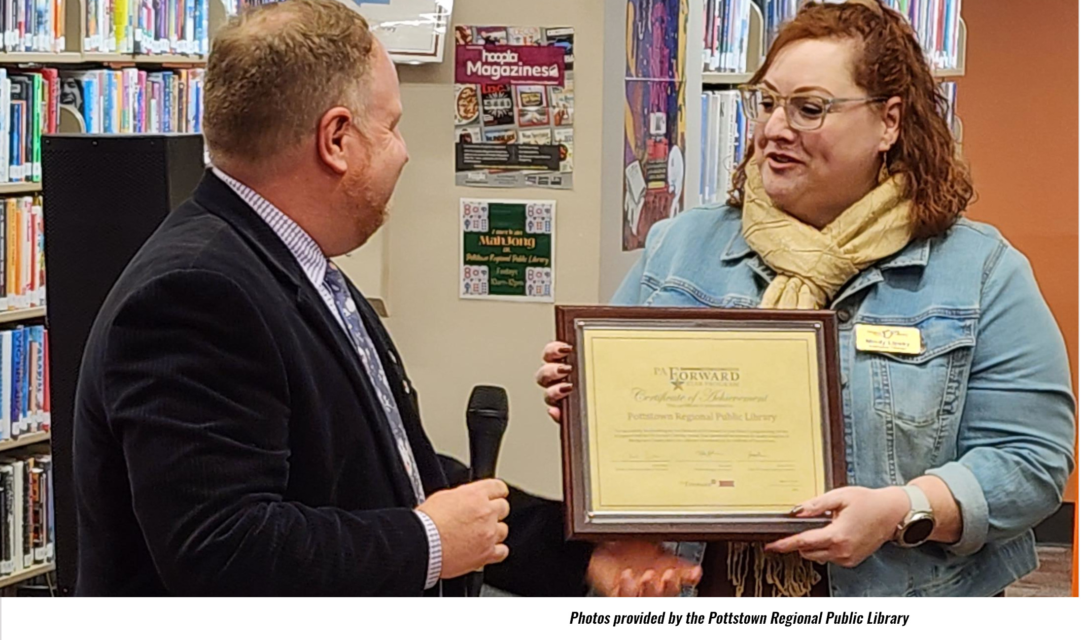 Pottstown Library Earns Gold Award for Literacy Efforts